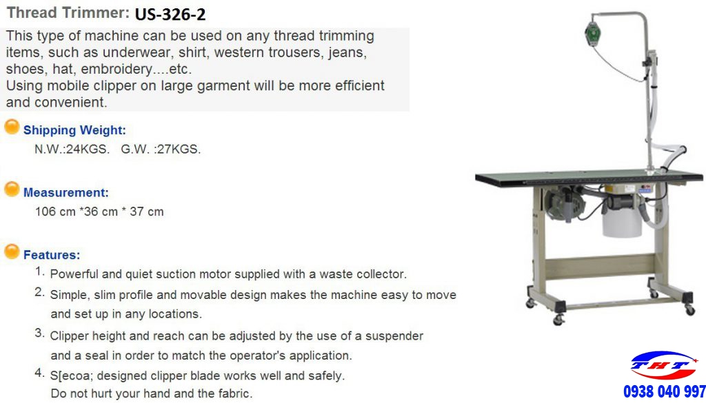 Máy cắt chỉ thừa Unisun US-362-2 – Tân Hưng Thịnh